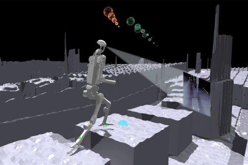 Simulated humanoid robots learn to hike rugged terrain autonomously ...